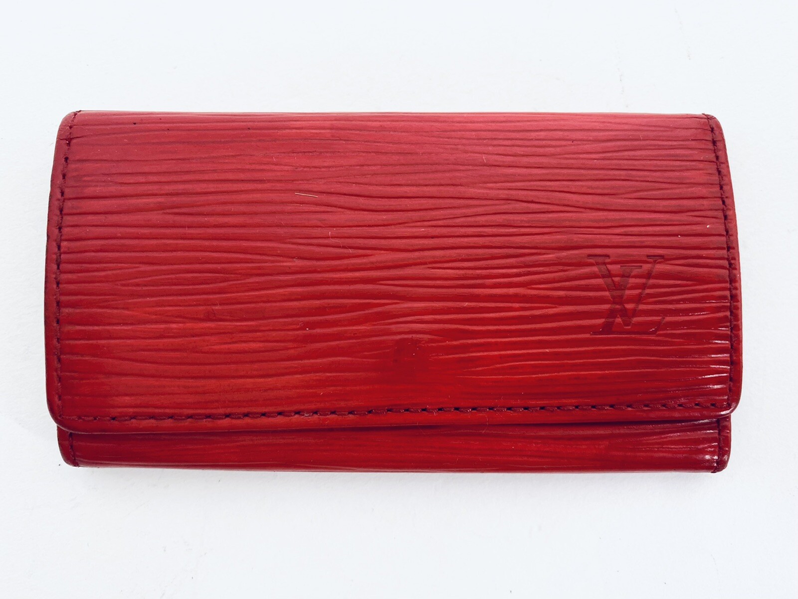 Louis Vuitton LV EPI Red Trifold Leather 4 Brass Key … - Gem