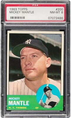 1963 Topps #200 Mickey Mantle PSA-8 . "High End" - Nice Corners, Color ...