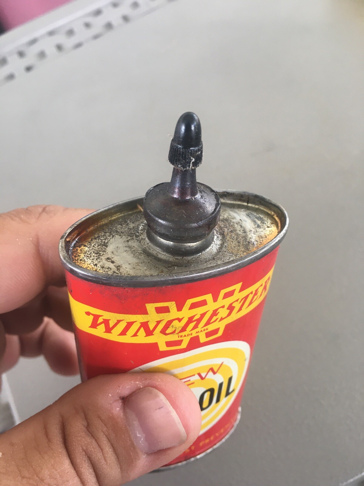 Vintage Red Yellow Winchester Gun Oil Can 3 Fluid Ounces 80% Full | eBay