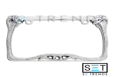 Chrome Metal Cobra Viper Snake License Plate Tag Frame Holder for Car ...