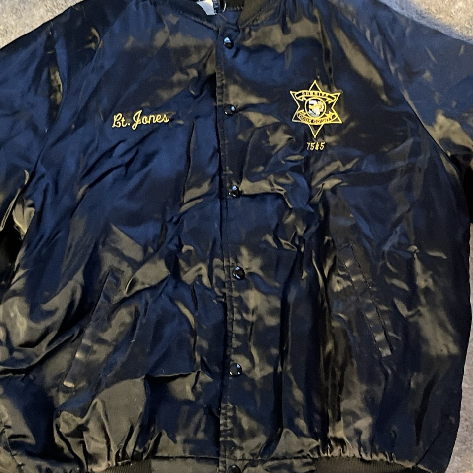 Vintage Cook County Sheriff Bomber Jacket Black Size XL | eBay