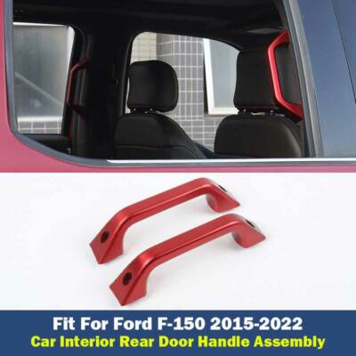 For Ford F-150 2015-2022 Aluminum Red Car Interior Grab Handle B Pillar ...