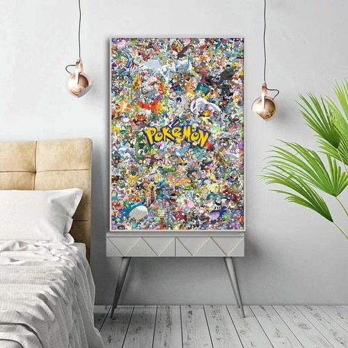Fabric Pokemon Cotton Poster Wall Pikachu Charizard Without Framework ...