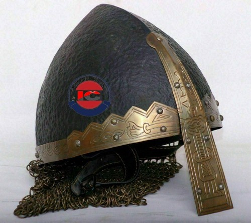 18Ga Steel Knight SCA Replica Medieval Norman Nasal Viking Helmet ...