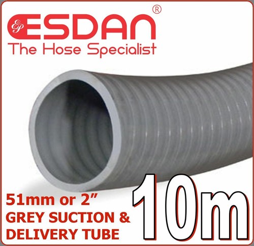 Suction Delivery Hose Grey 51mm 2" x 10m Sullage discharge heavy duty ...