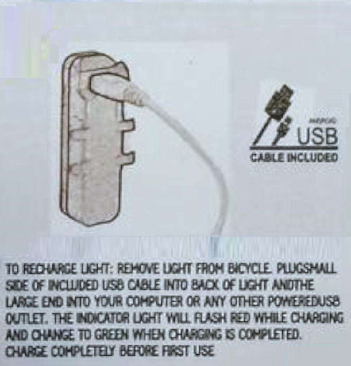 Bicycle Rear Red Light Back light Waterproof USB Rechargeable 5 LED ...