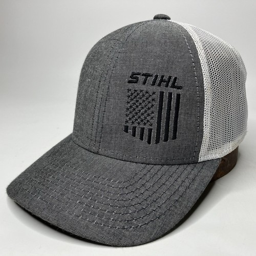 STIHL Outfitters Apparel Hat Cap Gray American Flag Mesh Adjustable ...