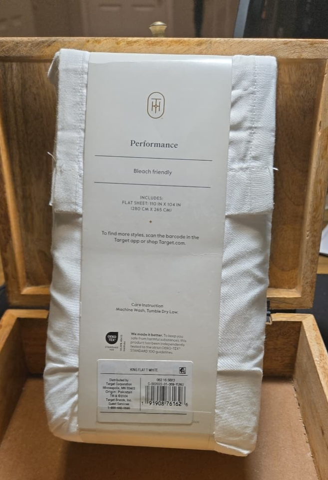 Threshold 400 Thread Count Performance Flat Sheet White King* | eBay
