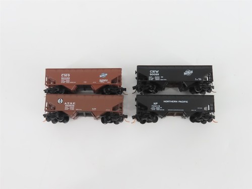 LOT of 4 N Scale Micro-Trains MTL ATSF/CMO/NP/CNW 2-Bay Open Hoppers | eBay