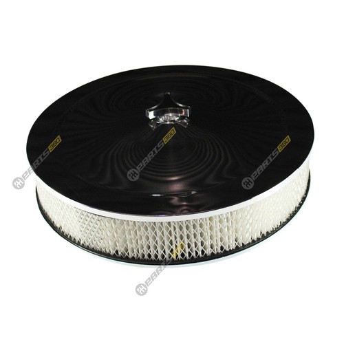 1 x TFI RACING Chrome Air Filter 14" x 3" Holley/Holden Q-Jet Base ...