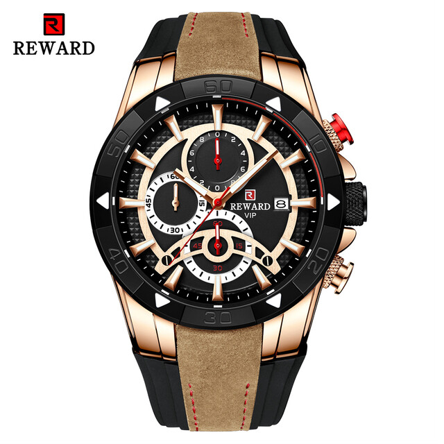 REWARD Men Quartz Watches Multifuction Business Male Wristwatch Large ...