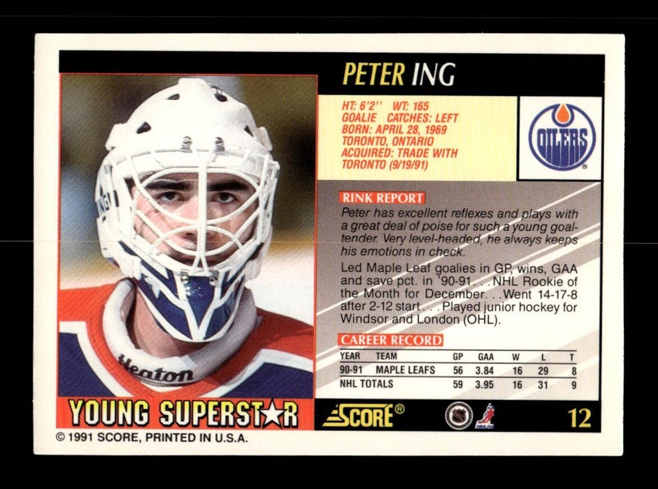 1992 SCORE YOUNG SUPERSTARS #12 PETER ING | eBay
