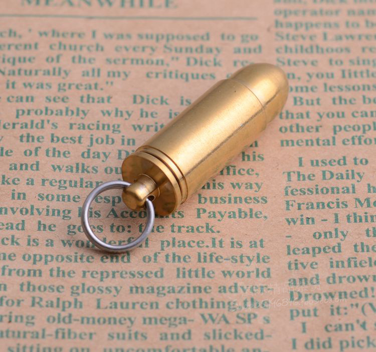 Titanium MINI Bullet Shape Necklace Pendant Waterproof Medicine Box ...