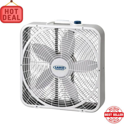 20" Box Fan Weather-Shield Performance 3 Speeds Portable Lightweight ...