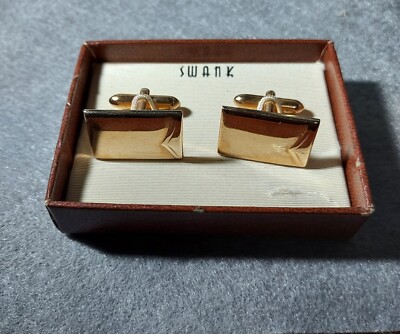 Vintage Swank Gold Tone Cufflinks in Original box | eBay