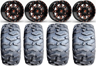 Fuel Lethal Orange 14" Wheels 26" MotoForce Tires Sportsman RZR Ranger ...