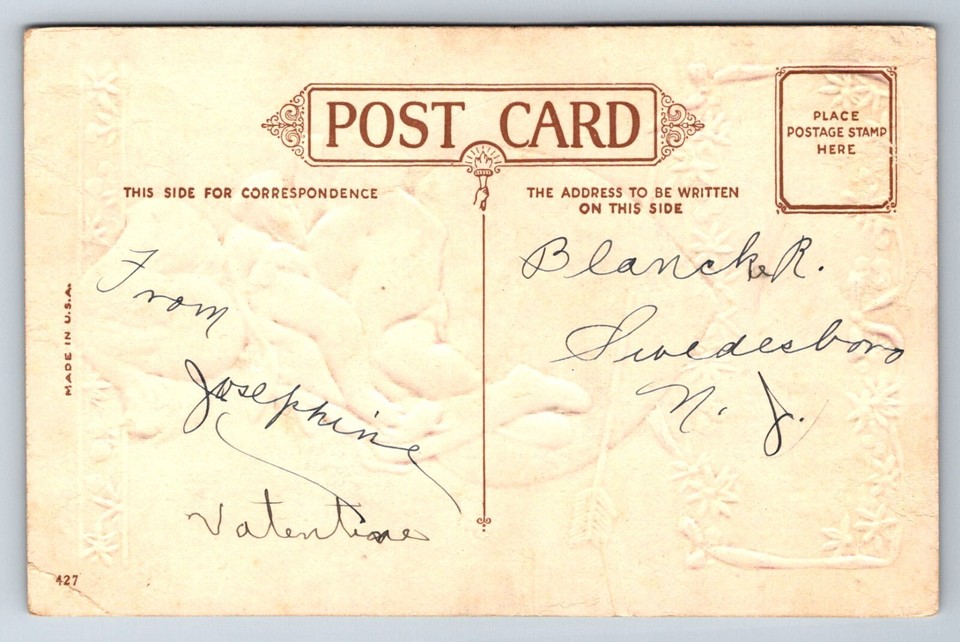 Postcard Valentine Little Blonde Girl Sitting on a Heart Unposted ...