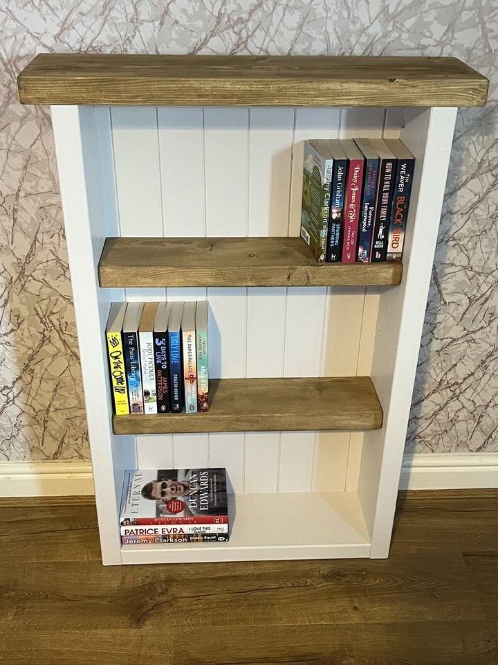 Chunky Solid Wooden Bookcase Shelf Unit Bespoke | eBay UK