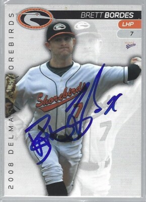 2008 MultiAd Sports Delmarva Shorebirds #3 Brett Bordes IP auto signed ...