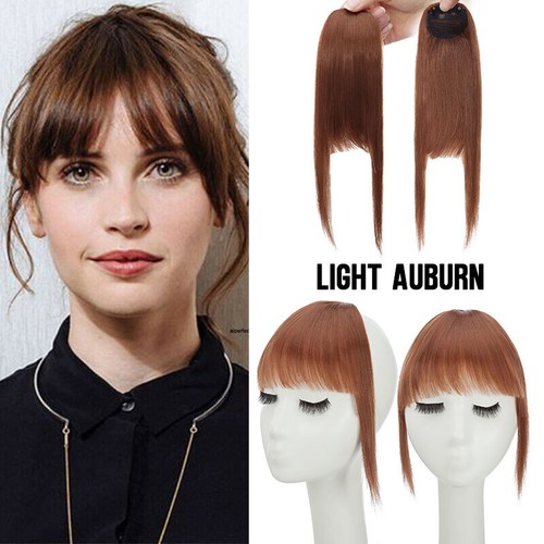 Front Fake Fringe One Clip Piece Clip in On Hair Extensions Neat Bang ...