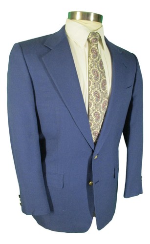 Hickey Freeman Bobby Jones Mens Blue Hopsack 2 Btn Wool Blazer 39R USA ...