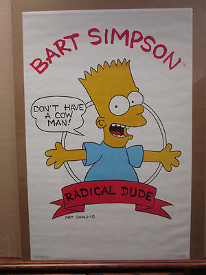 Vintage 1989 Bart Simpson original TV show character poster 9496 | eBay