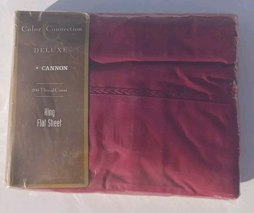 Cannon King Flat Sheet Solid Red (Wine) 200 Thread Count 9555786502077 ...