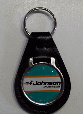 Reproduction Vintage Johnson Snowmobile Medallion Leather Keychain (035 ...