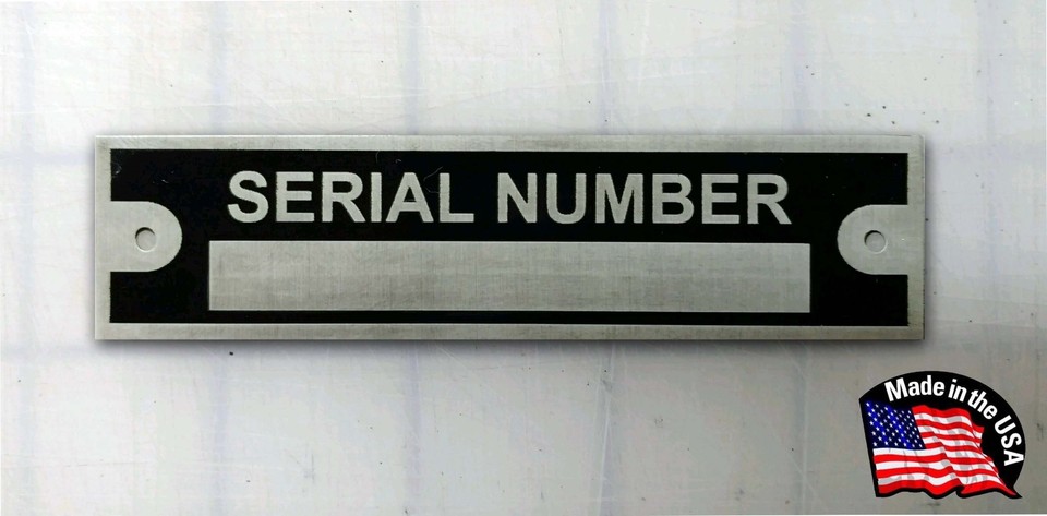 SERIAL NUMBER TAG BLANK VEHICLE MACHINE IDENTIFICATION ALUMINUM USA ...