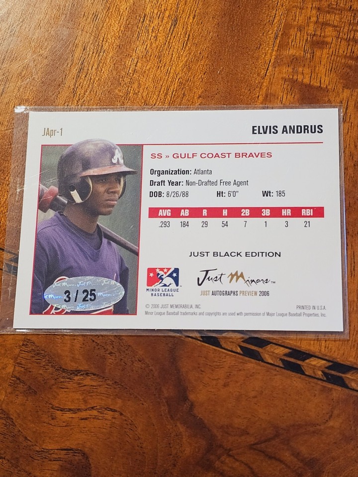 2006 ELVIS ANDRUS Rookie Autograph Auto RC #/25 SSP RARE | eBay