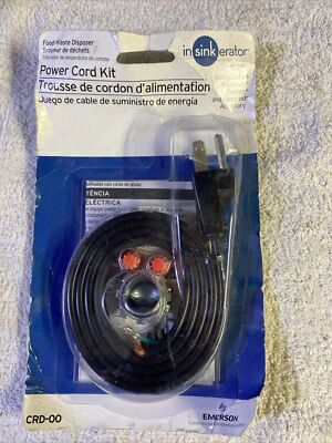 InSinkErator Emerson Garbage Disposal Power Cord Kit CRD-00 Black NEW ...