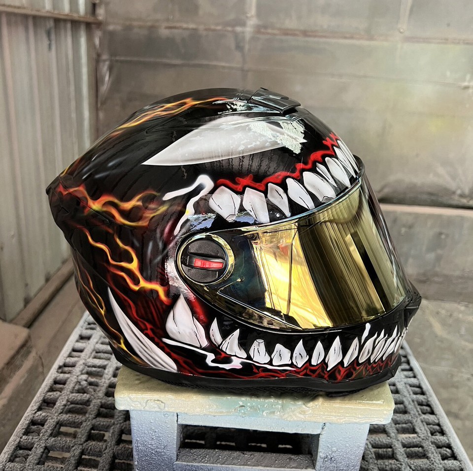 VENOM Custom Airbrushed Motorcycle Helmet | eBay