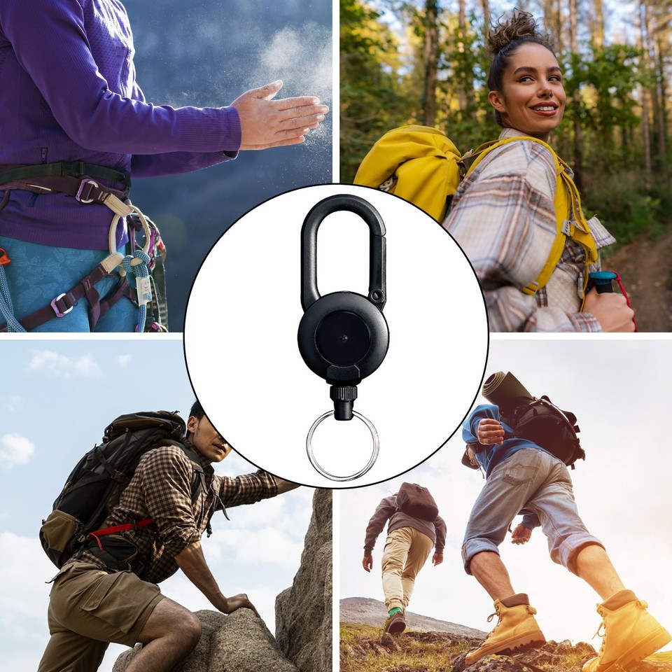 Durable Retractable Key Holder Heavy Duty Keychain with Steel Wire Rope ...