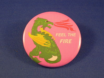 DRAGON "FEEL THE FIRE" Lot 12 BUTTONS pink punk badges GAME OF THRONES ...