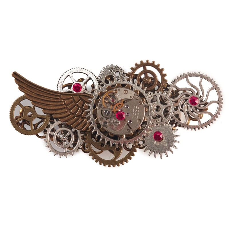 Alloy Women Hair Clip Gear Shape Chest Pin Alloy Brooches Novelty ...