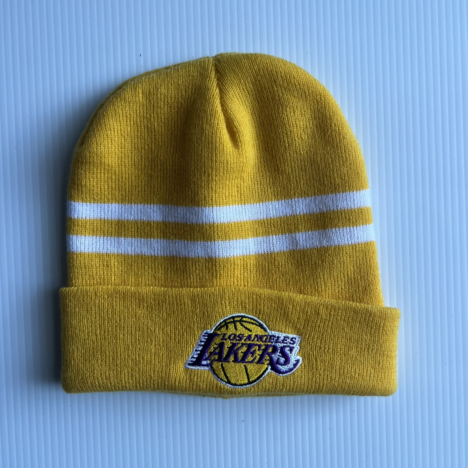 Los Angeles Lakers Logo Embroidered NBA Beanie Knit H… - Gem