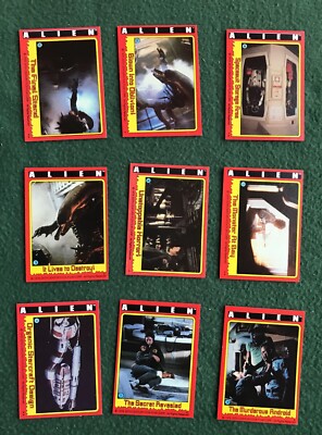 Lot of 9 Alien Topps Trading Cards 1979 bubble gum sci-fi horror movie ...