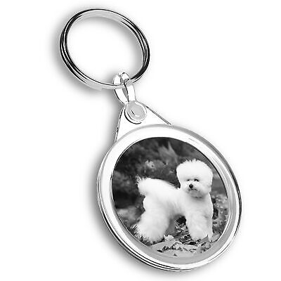 Keyring Circle - BW - White Bichon Frise Puppy Dog #36484 | eBay