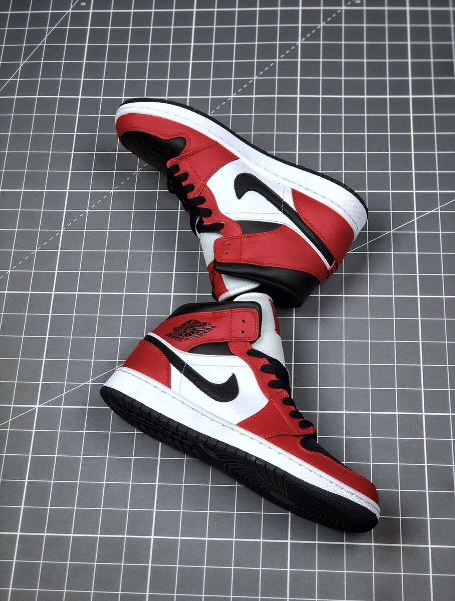 Nike Air Jordan 1 Mid Chicago Black Toe Lost & Found Men Nike Air Jordan 1 Mid Chicago Black Toe Lost & Found Men