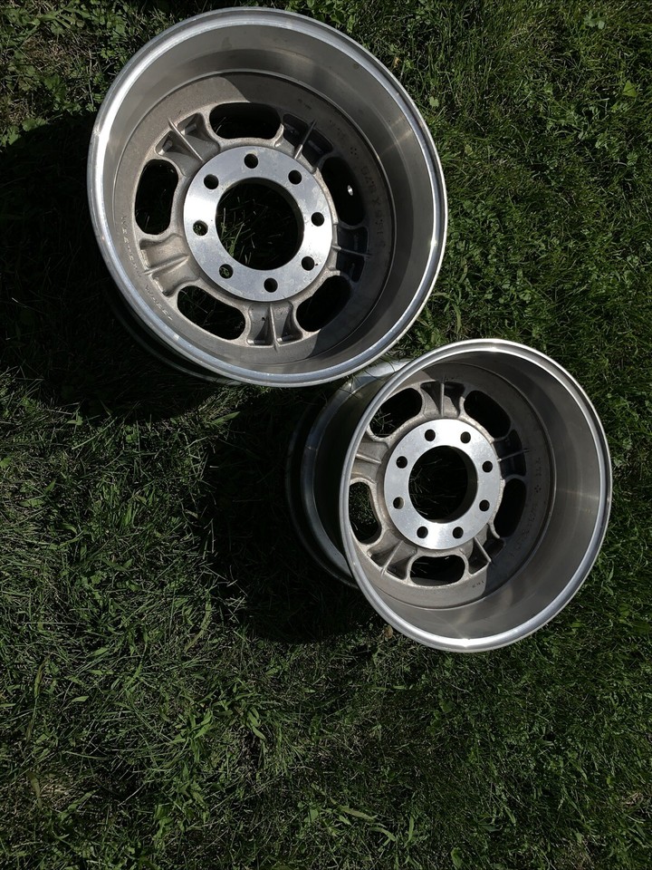 Vintage 8 Lug Aluminum Slot Mag Wheels 16.5X9.75 Pickup Truck Chevy ...