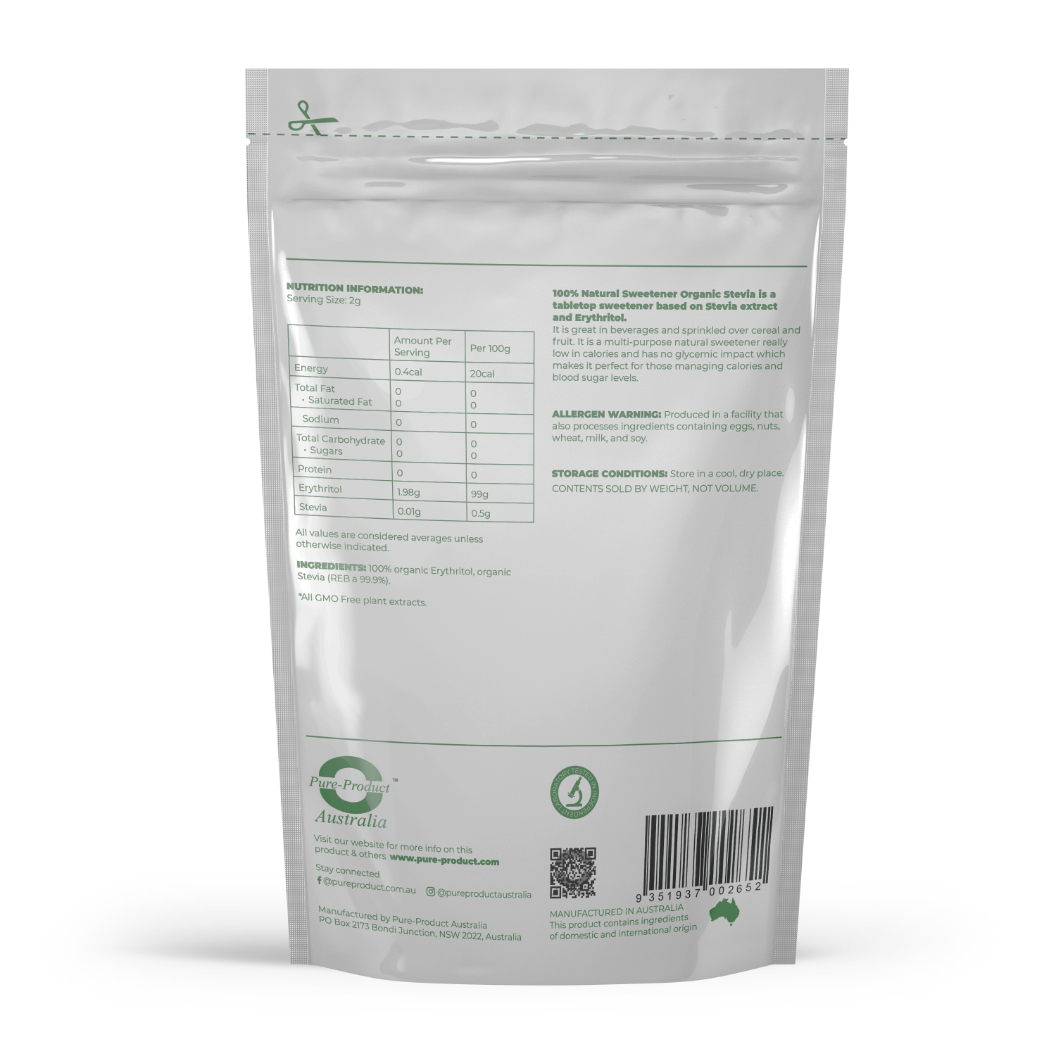 20KG PURE Stevia - Reb A - 99.9% PURE Natural Sweetener PHAMACEUTICAL ...