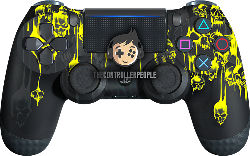 Yellow Dripping Skulls PS4 Controller 100% Original V2 Sony Dualshock 4 ...