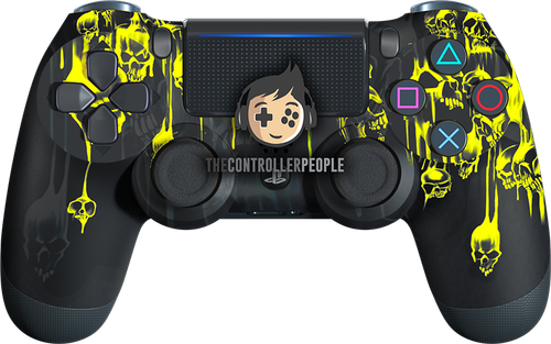 Yellow Dripping Skulls PS4 Controller 100% Original V2 Sony Dualshock 4 ...