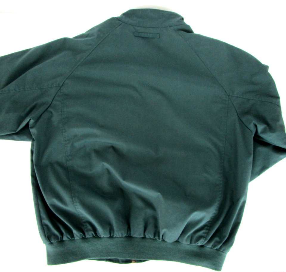 ORVIS Bomber Jacket Men Large L Dark Green Full Zip Harrington Plaid ...