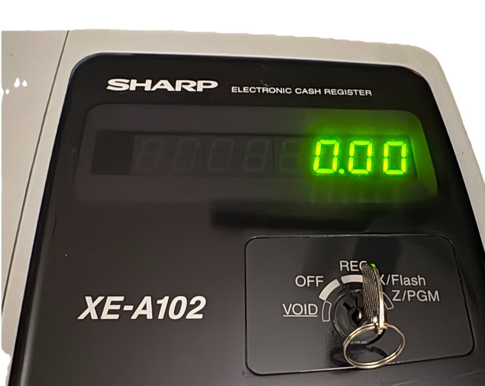 SHARP XE-A102 ELECTRONIC CASH REGISTER *WORKS* with Keys, Paper Roll ...