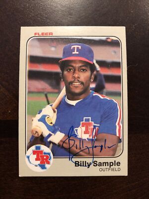BILLY SAMPLE 1983 FLEER AUTOGRAPHED SIGNED AUTO BASEBALL CARD 577 ...