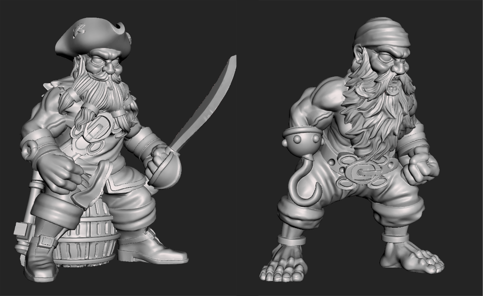 Dwarf and Elf Pirates D&D Depths of Savage Atoll EC3D 28mm 32mm | eBay