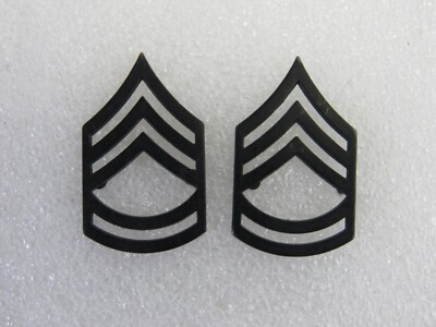 US Army Sergeant First Class SFC E-7 Black Subdued Rank Insignia Pin ...