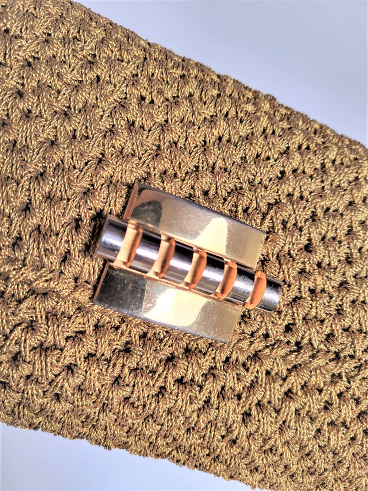 Vintage RODO Gold Metallic Woven Clutch Evening Bag w… - Gem