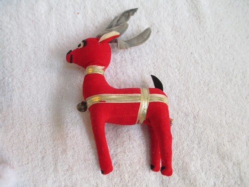 Vintage Dream Pets Dakin Red Velvet Reindeer Plush Stuffed Animal 1962 ...